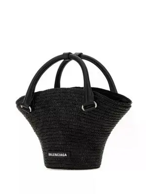 Balenciaga Mini Braided Raffia Tote Bag
