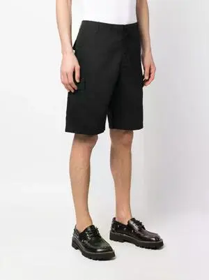 Kenzo Logo Patch Cotton Cargo Shorts - Black
