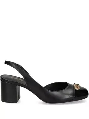 Michael Kors Leather Block Heel Pumps - Black