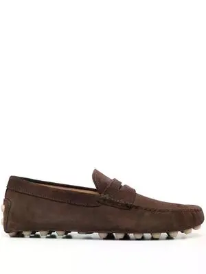 TOD'S Gommino Calf Suede Loafers - Brown