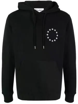 Études Studio Logo-print Long-sleeve Hoodie - Black