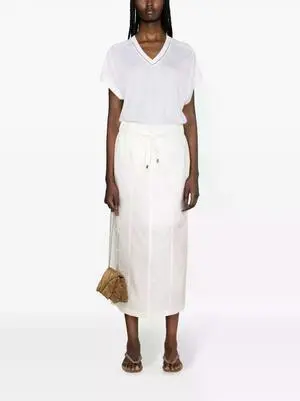 Brunello Cucinelli Fine-knit Top With Beaded Trim