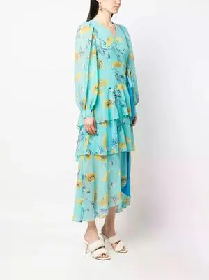 Diane Von Furstenberg Silvia Tiered Floral Print Dress