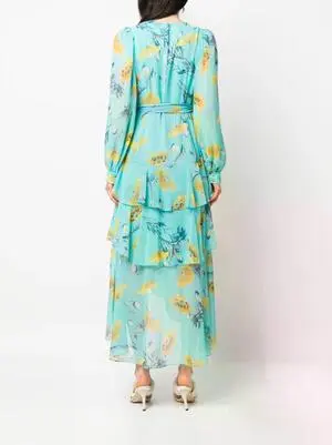 Diane Von Furstenberg Silvia Tiered Floral Print Dress