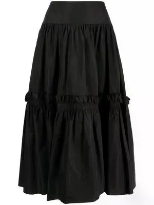 Alex Perry Ruffled Silk Midi Skirt