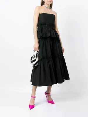 Alex Perry Ruffled Silk Midi Skirt