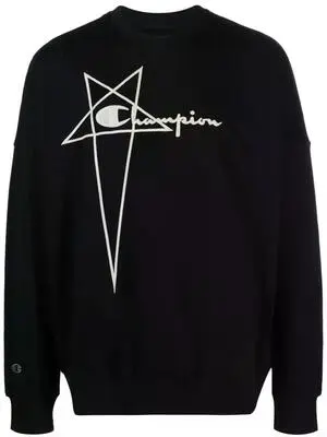 Rick Owens Embroidered Logo Sweatshirt - Black