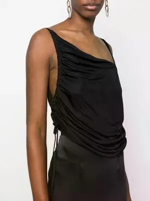 ANDREĀDAMO Asymmetric Draped Sleeveless Top