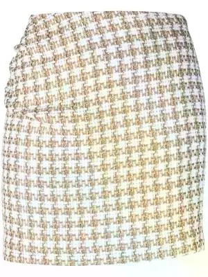 IRO PARIS Gathered Detail Tweed Skirt - Neutrals