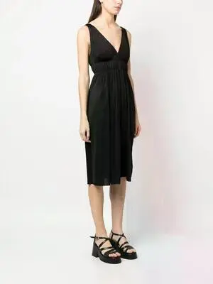 P.a.r.o.s.h Sleeveless V-neck Smocked Waist Dress