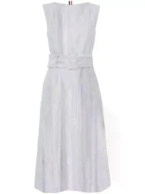 Thom Browne Striped Midi Dress - Grey