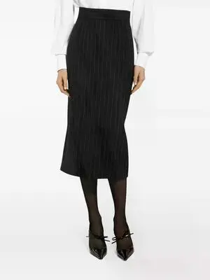 Dolce & Gabbana Pinstripe Wool Calf-length Skirt