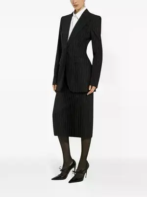 Dolce & Gabbana Pinstripe Wool Calf-length Skirt