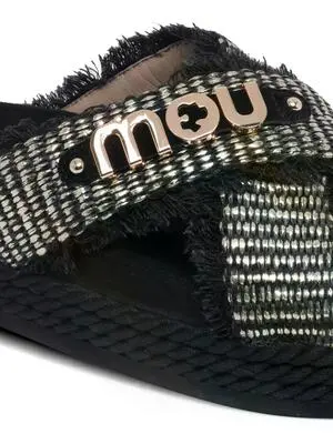 Mou Embellished Platform Sandals - Black