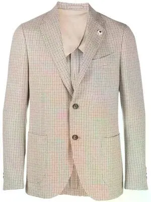 LARDINI Pota Houndstooth-pattern Blazer - Neutrals