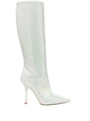 Liu Jo Knee-high Stiletto Boots With Rhinestone Embellishment