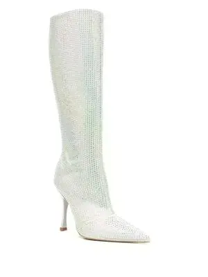 Liu Jo Knee-high Stiletto Boots With Rhinestone Embellishment