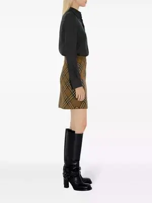 Burberry Intarsia Knit Nova Check Mini Skirt