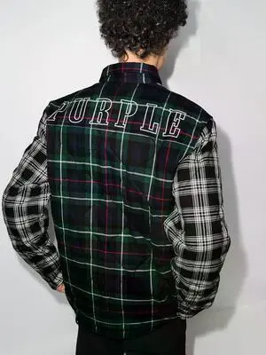 PURPLE BRAND Plaid Logo Quilted Shirt