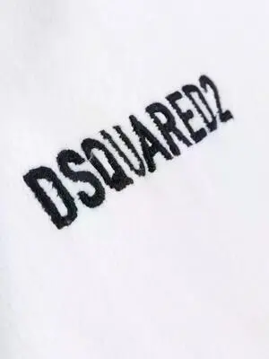 Dsquared2 Logo-detail Hooded Bathrobe - White
