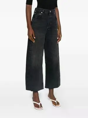 Citizens Of Humanity Ayla Cropped Wide-leg Jeans - Black