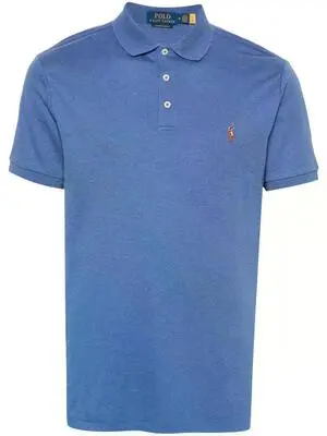 Polo Ralph Lauren Embroidered Logo Cotton Polo Shirt - Blue