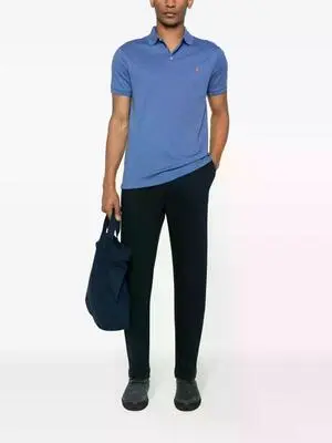 Polo Ralph Lauren Embroidered Logo Cotton Polo Shirt - Blue