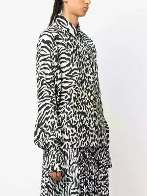 Karl Lagerfeld Animal Print Silk Shirt