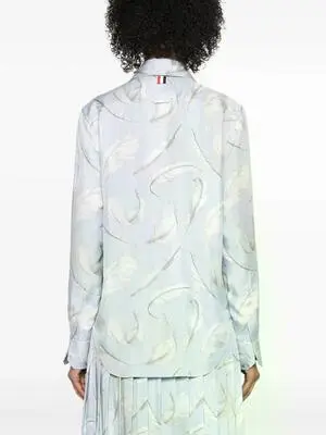Thom Browne Feather-print Silk Shirt
