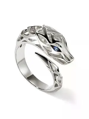 John Hardy Sterling Naga Ring With Blue Sapphire