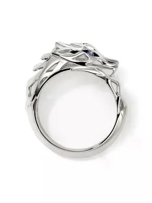 John Hardy Sterling Naga Ring With Blue Sapphire