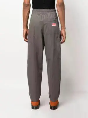 Kenzo Logo Patch Straight-leg Cotton Trousers