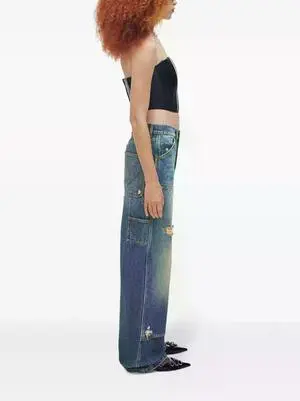 Marc Jacobs Strapless Leather Corset Top - Black