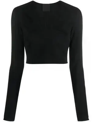 Givenchy Stretch Square Neck Cropped Top - Black