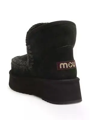 Mou Suede Whipstitch Trim Flatform Boots