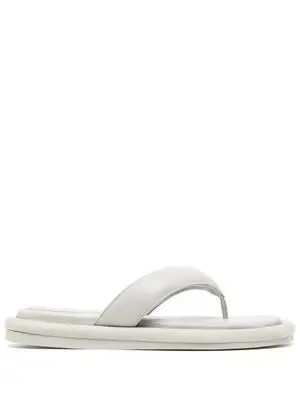 GIABORGHINI Padded Leather Flip-flops - Grey
