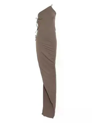 Rick Owens Taupe Asymmetric Sleeveless Maxi Dress - Grey