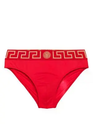 Versace Greca Border Swim Briefs - Red