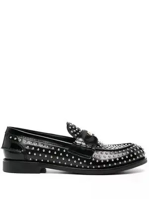 Miu Miu Stud-embellished Calf Leather Loafers