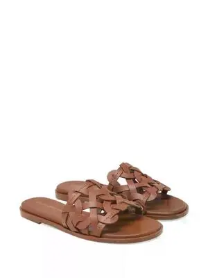 GIANVITO ROSSI Calf Leather Crossover Strap Slides