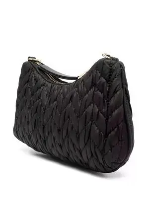 Versace Logo Plaque Matelassé Shoulder Bag