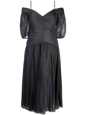 Zimmermann Off-shoulder Pleated Midi Dress