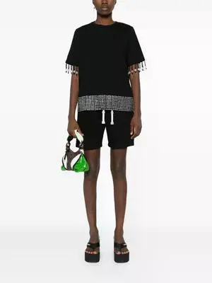LOULOU Crystal-embellished Track Shorts