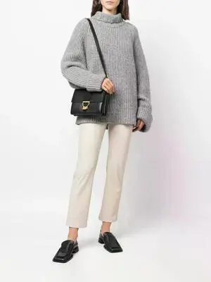 COCCINELLE Arlettis Pebbled-leather Satchel - Black