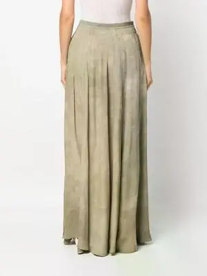 ZIGGY CHEN Distressed Pleated Maxi Skirt