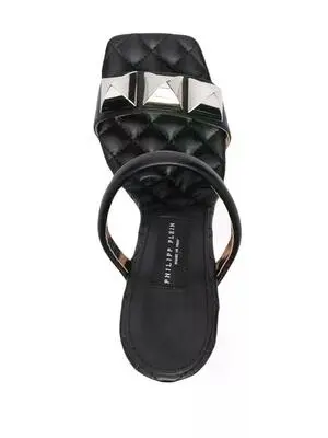 Philipp Plein Matelassé Leather Wedge Sandals