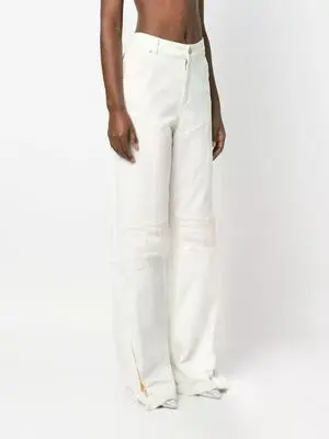Blumarine High-rise Wide-leg Jeans With Ribbed Knee Detailing
