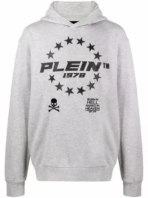 Philipp Plein Logo-print Pullover Hoodie - Grey