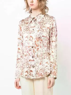 REJINA PYO Kora Printed Stretch-silk Blouse
