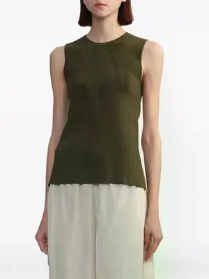 Tibi Cutout Detail Ribbed Sleeveless Top
